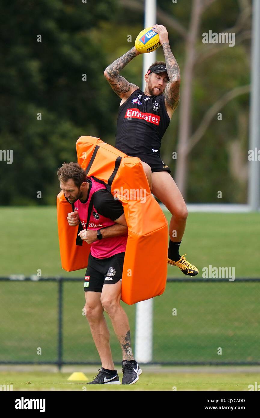 Jeremy Howe marks the ball during an AFL Collingwood Football Club ...