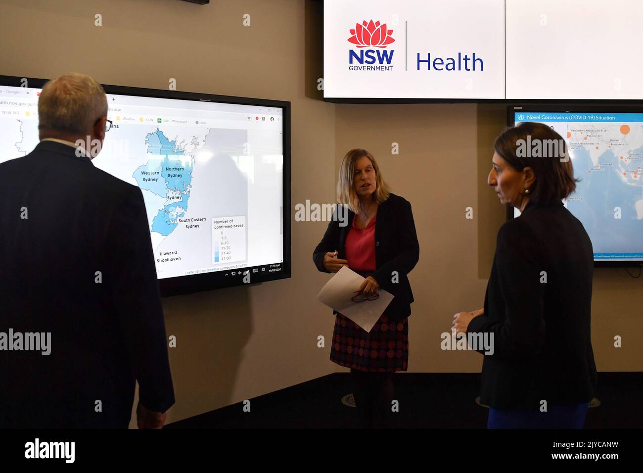 Premier Gladys Berejiklian, Minister for Health Brad Hazzard and NSW ...