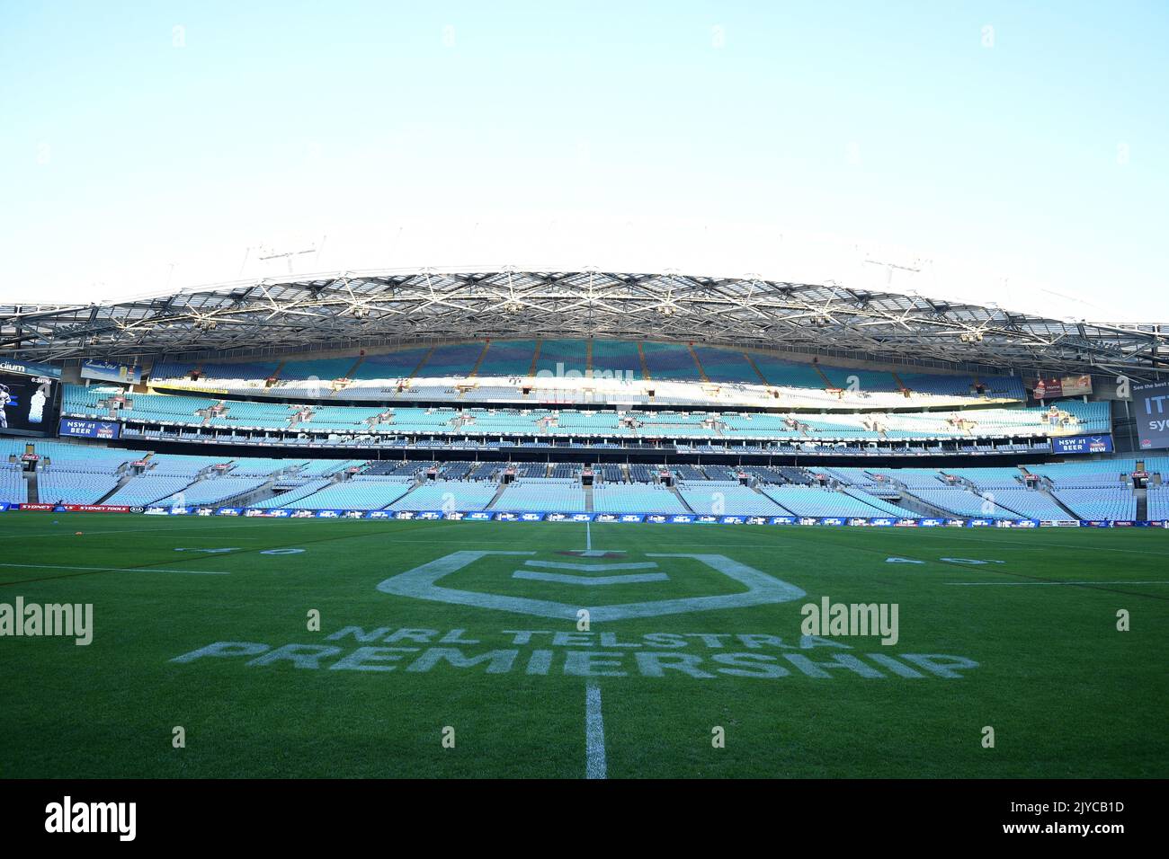 An empty ANZ Stadium is seen ahead of the round 2 NRL match between the ...