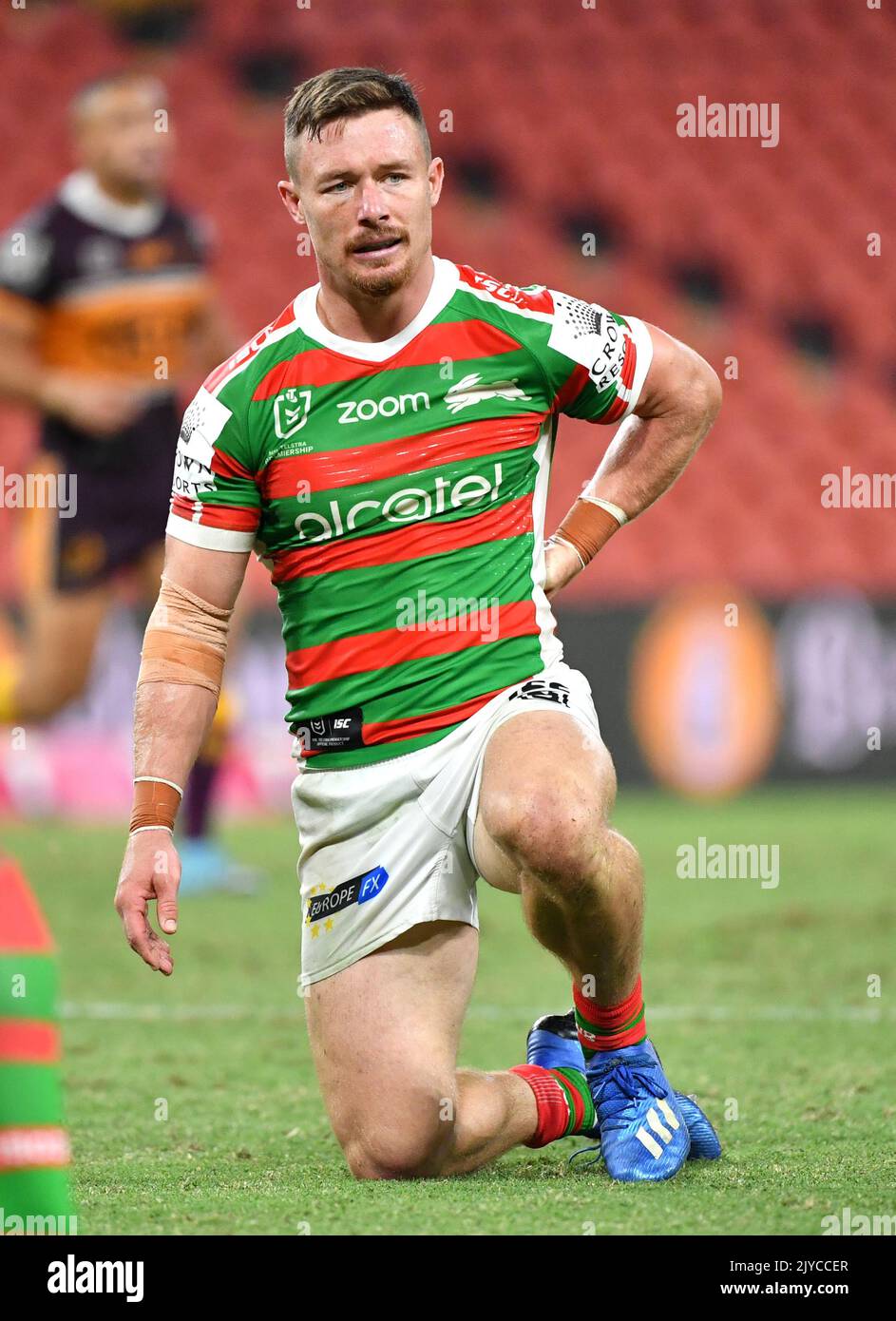 Damien Cook of the Rabbitohs is seen during the round two NRL match ...