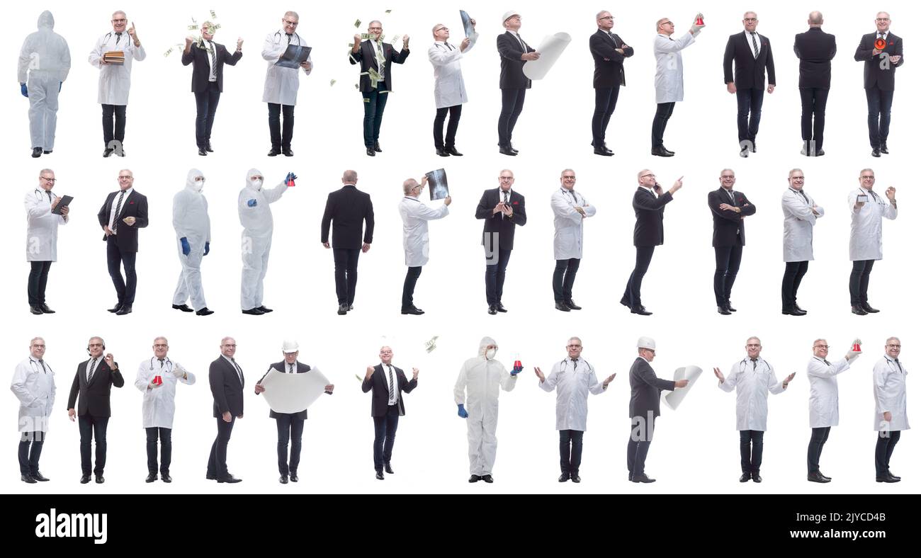 collage of a man in full growth displaying many professions and ...
