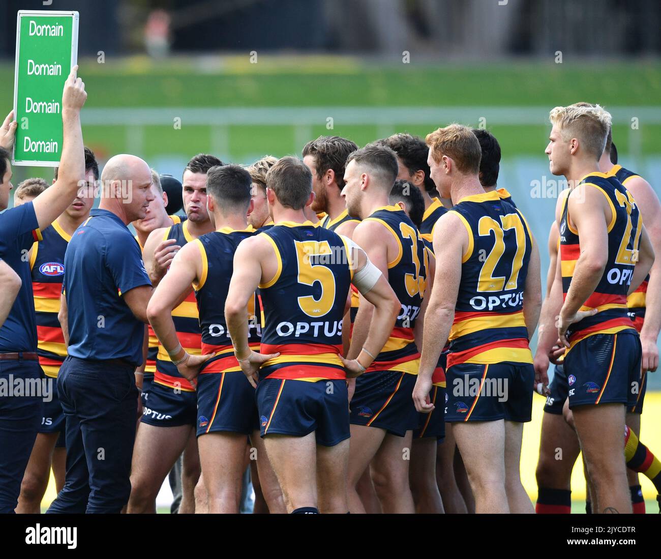 Crows coach Matthew Nicks during the Round 1 AFL match between Adelaide ...