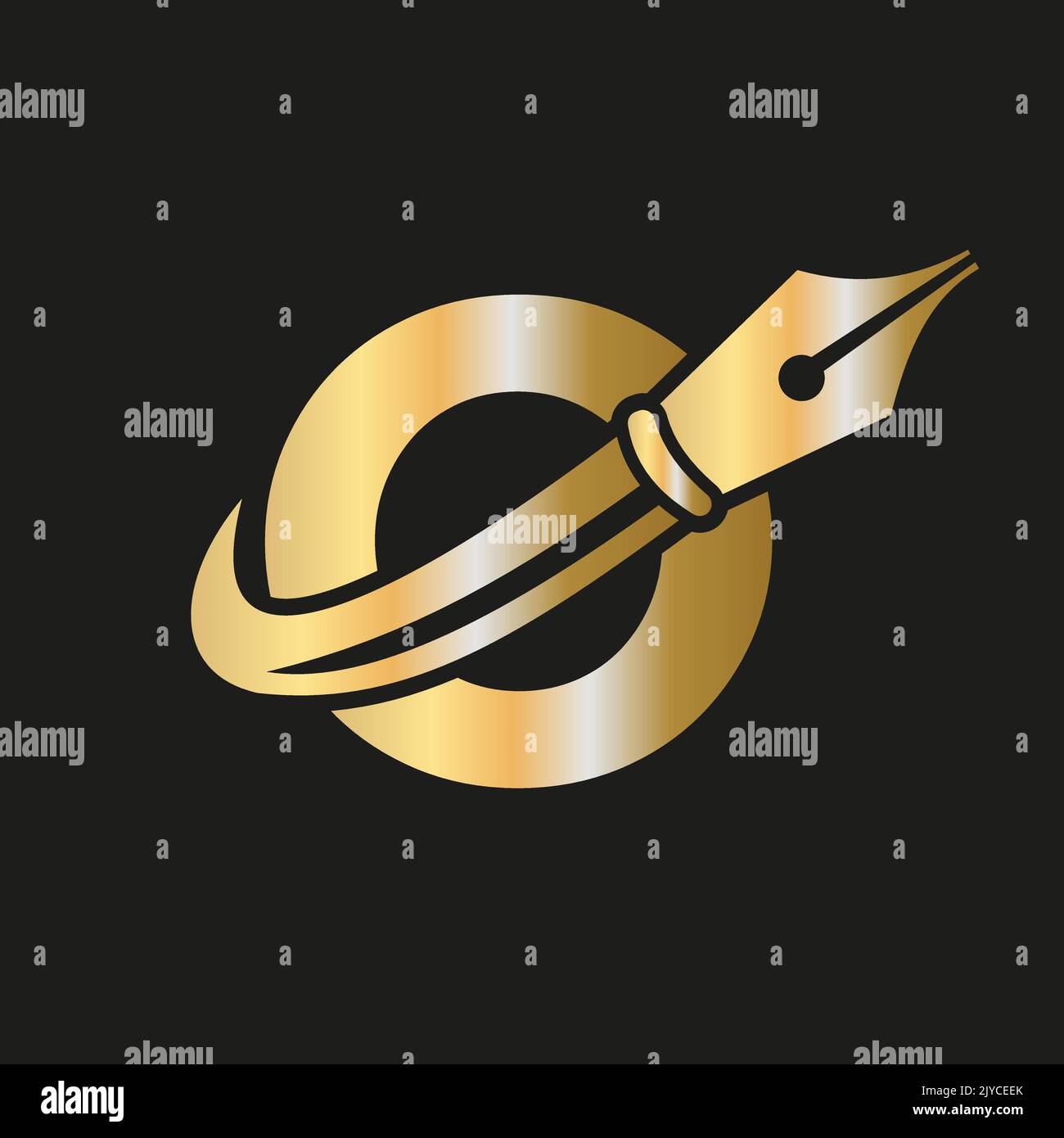 Education Logo on Letter O Concept with Pen Nib Vector Template Stock ...