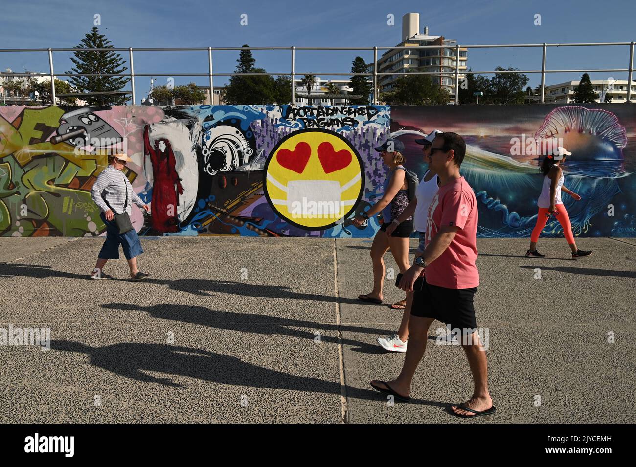 A mural by street artist 'NOTNOTCAMSCOTT' at Bondi Beach in Sydney ...
