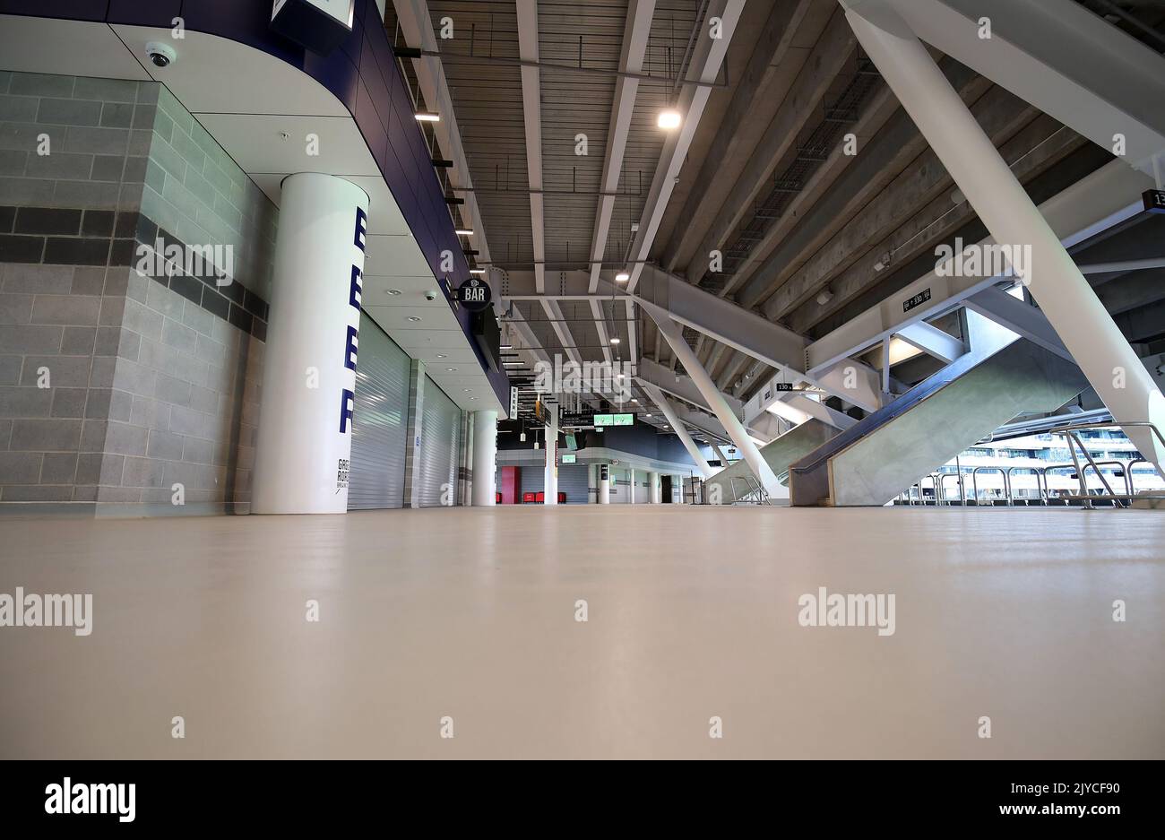 A empty concourse is seen before the Round 1 AFL match between the West ...
