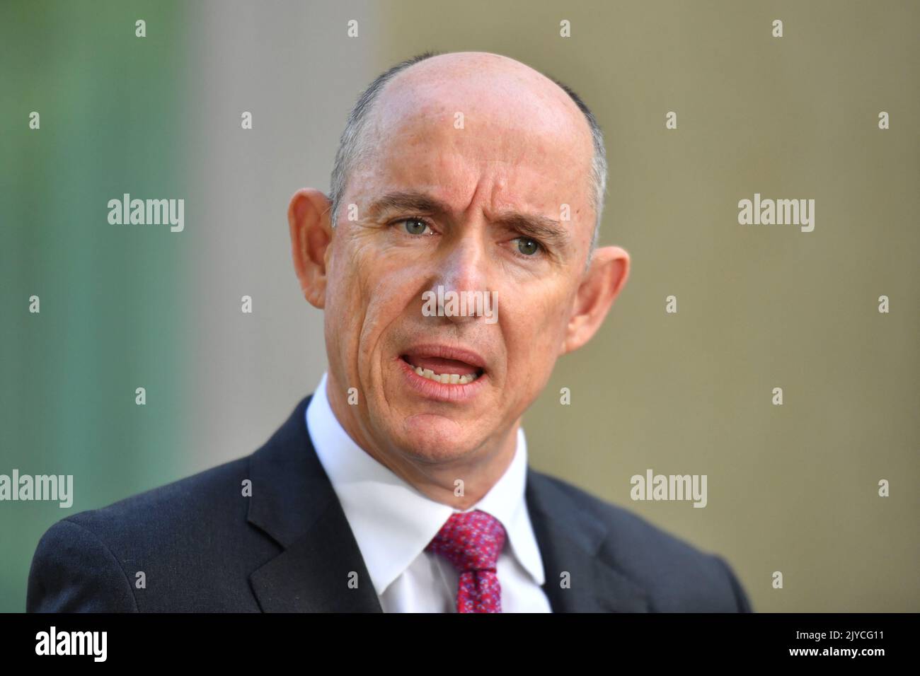 Minister for Government Services Stuart Robert at a press conference at ...
