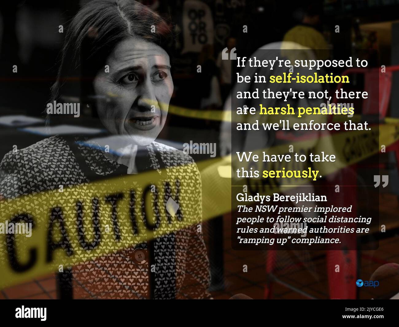 Quote from Gladys Berejiklian. The NSW premier implored people to ...