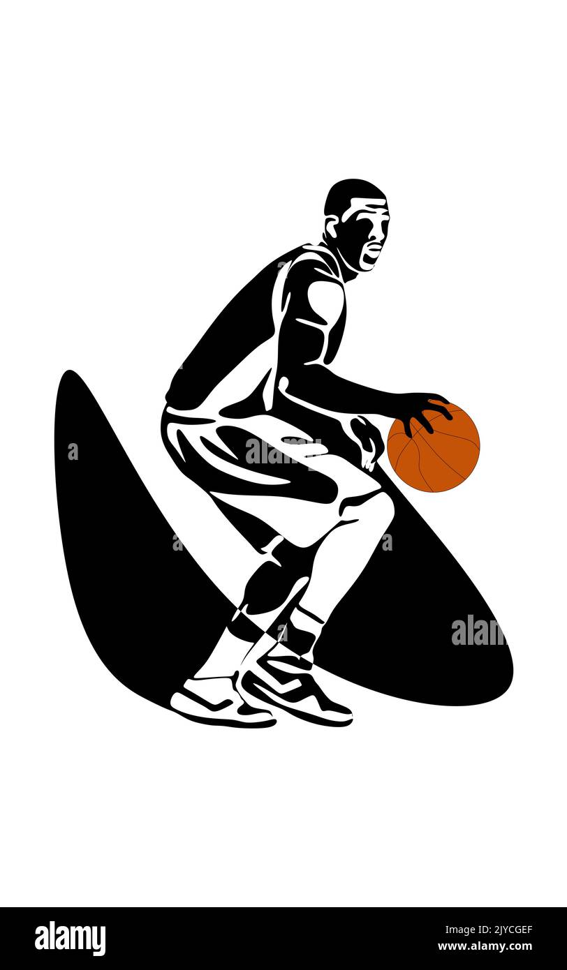 Vector silhouette of Basketball Player. Sportsman vector Stock Vector ...