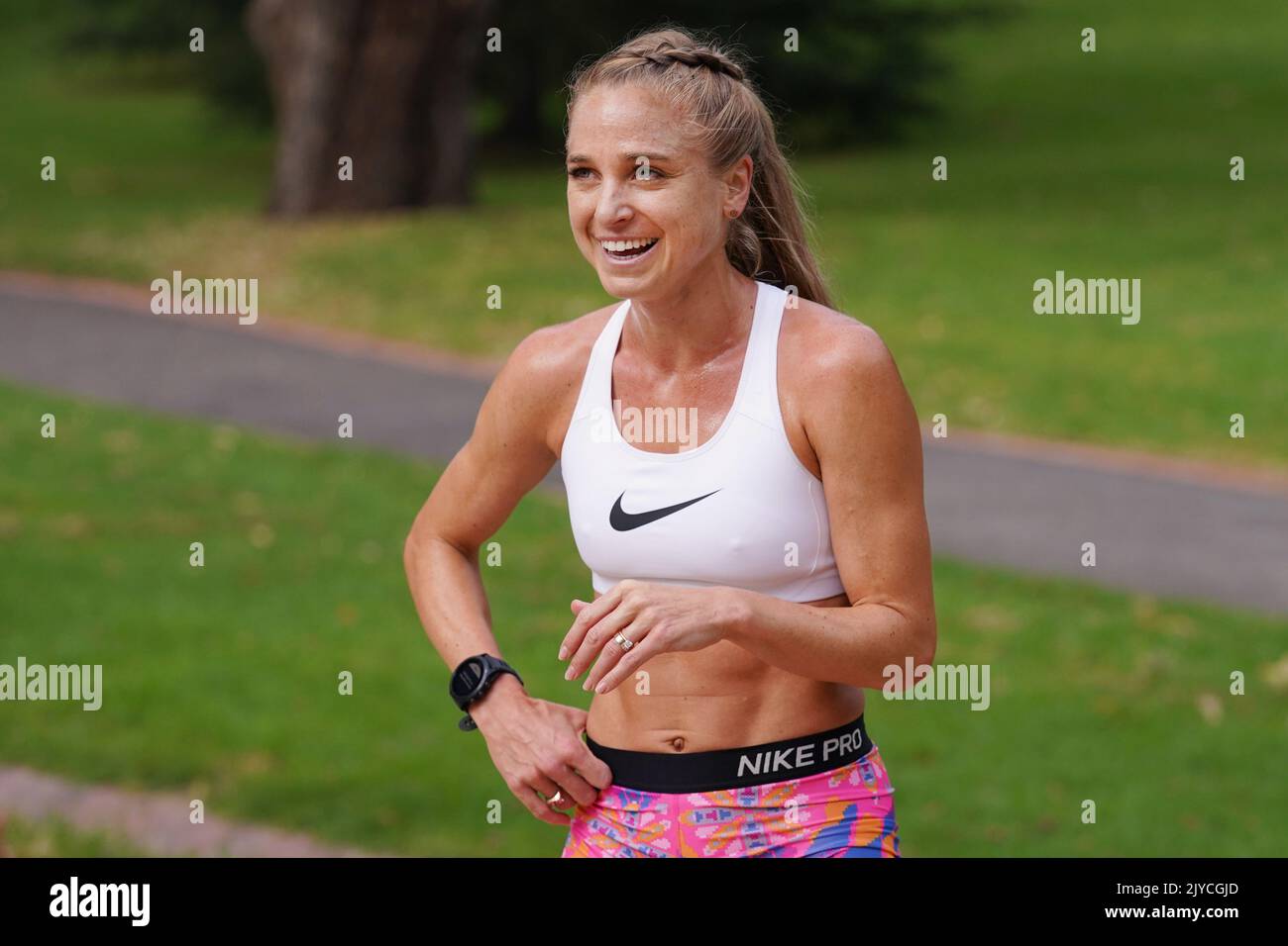 Australian Olympian Genevieve Gregson reacts after she broke the record ...