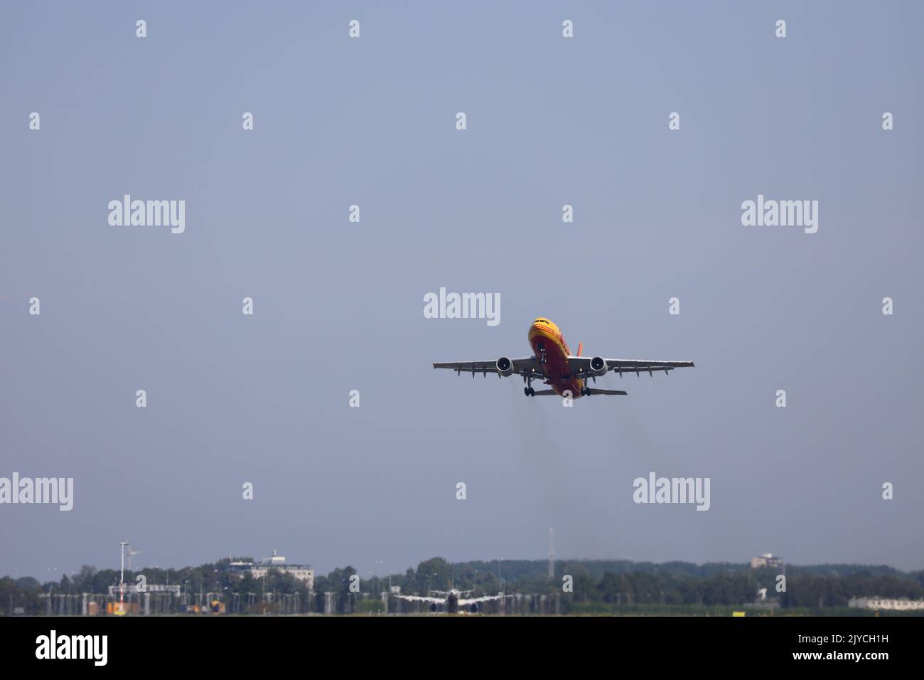 DHL Airbus A300 in rainbow colors on tail departing from Amsterdam ...