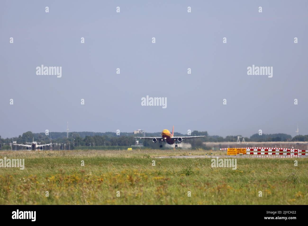 DHL Airbus A300 in rainbow colors on tail departing from Amsterdam ...