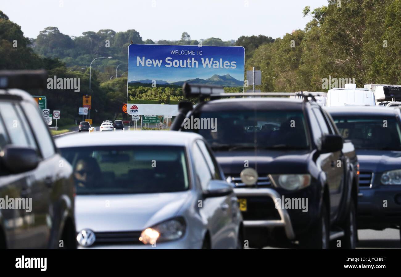 Traffic is seen in on The Gold Coast Highway in New South Wales near ...