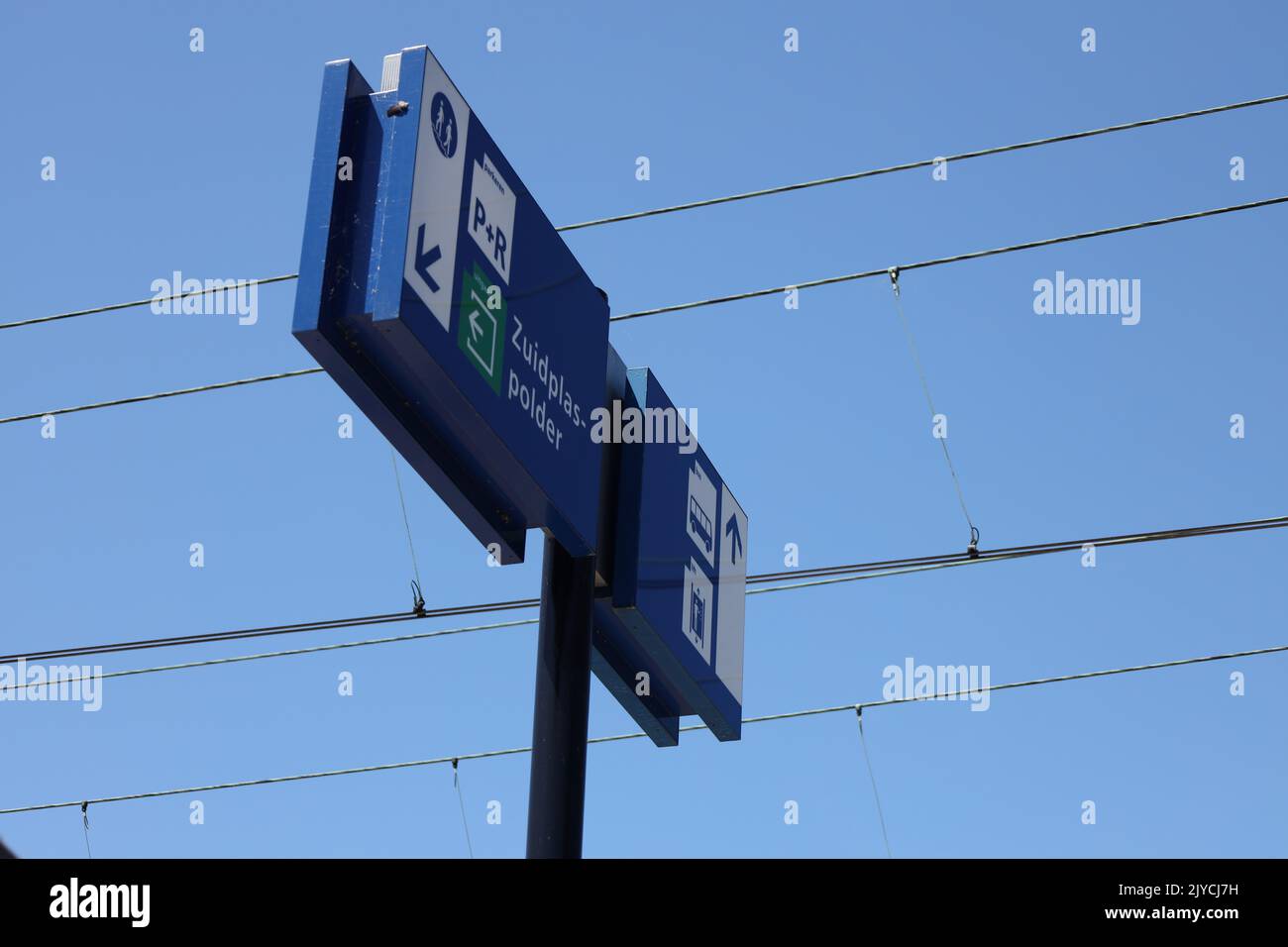 Direction signs at the train station of Nieuwerkerk aan den IJssel in ...