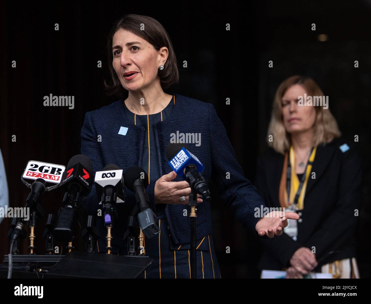 NSW Premier Gladys Berejiklian speaks to the media during a press ...