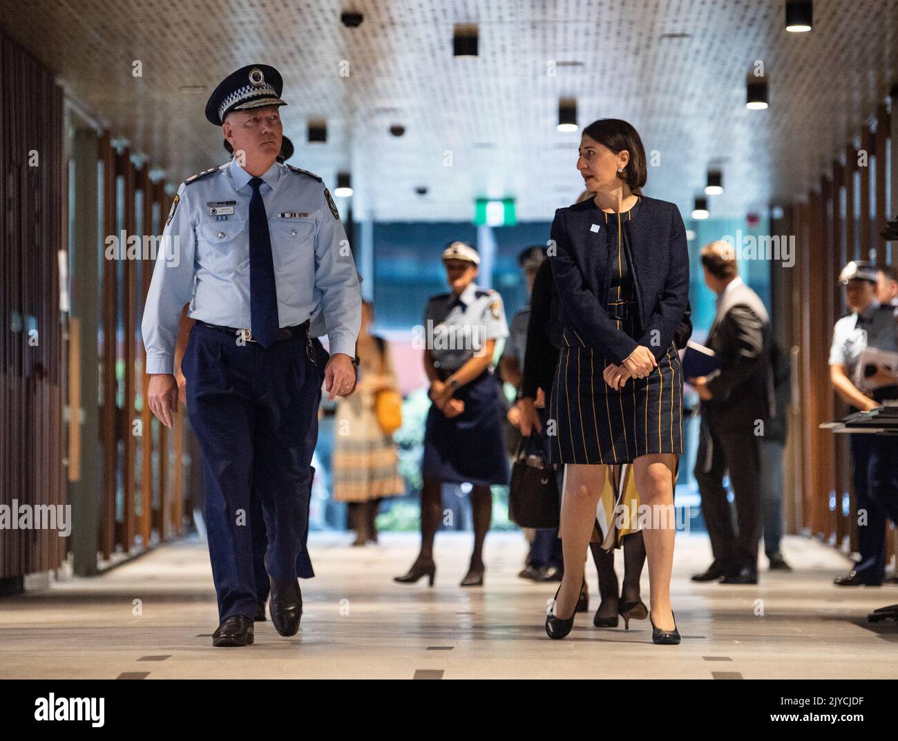 NSW Police Commissioner Mick Fuller and NSW Premier Gladys Berejiklian ...