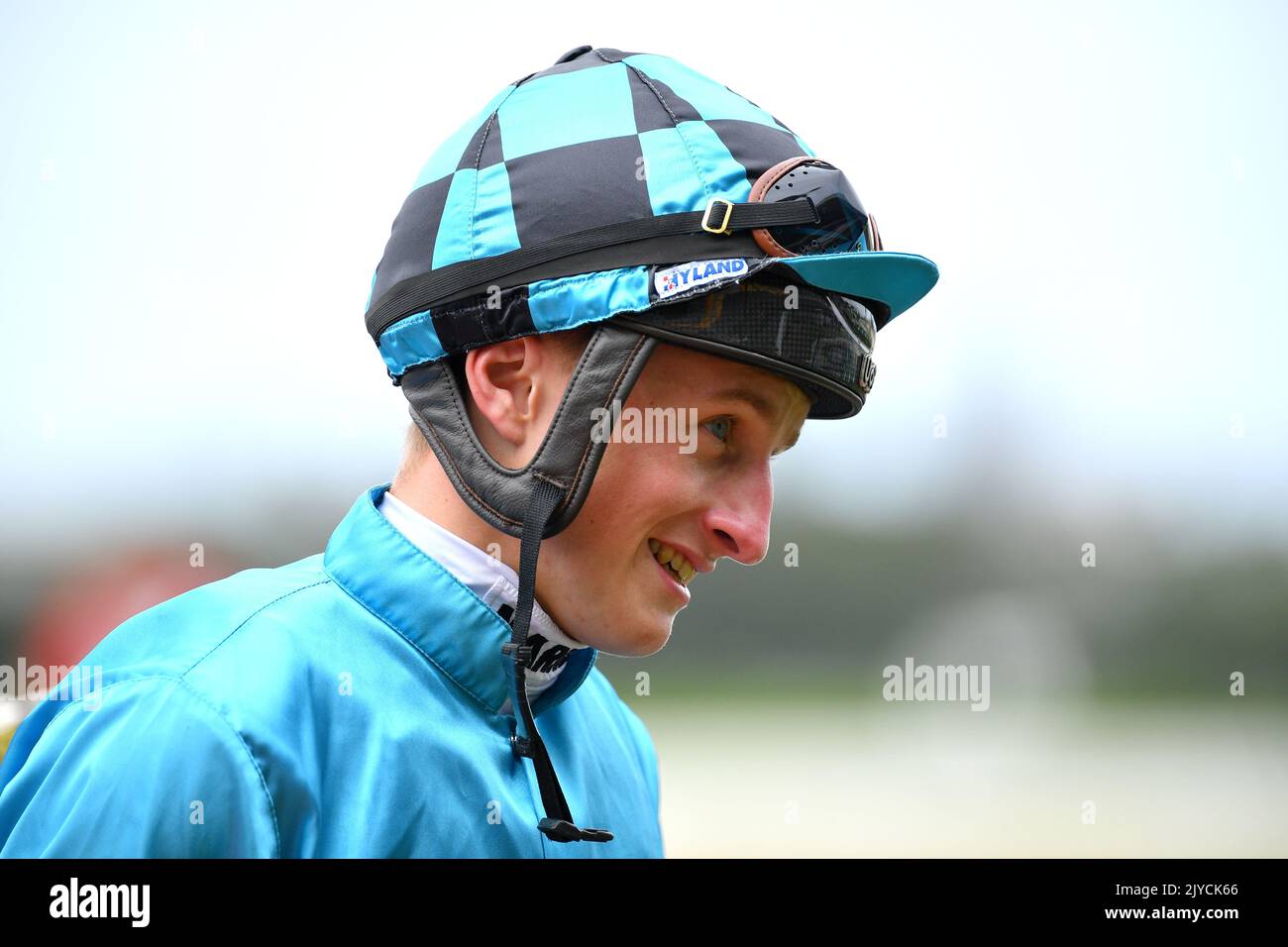 Jockey Tom Marquand looks on after riding Holyfield to victory in race ...