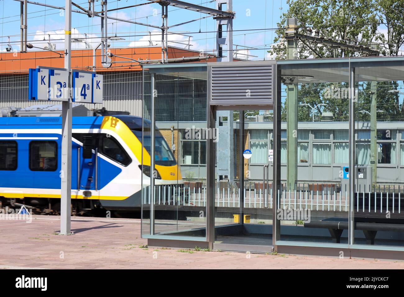 SNG new commuter train sprinter arriving at Rotterdam Central Station ...