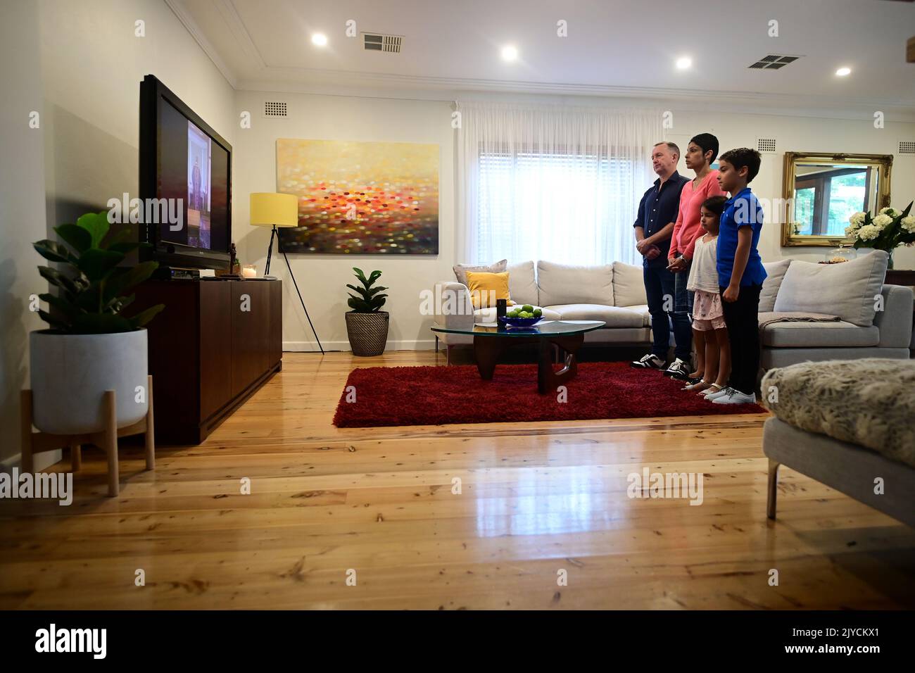 The Munday family (L-R) Damien,Deborah and their children 10 year-old ...