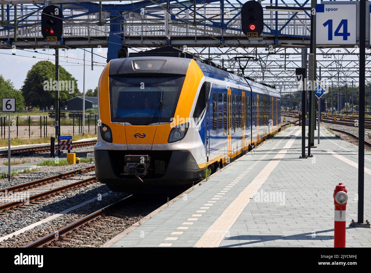 CAF Civity SNG local commuter sprinter train at the railway station of ...