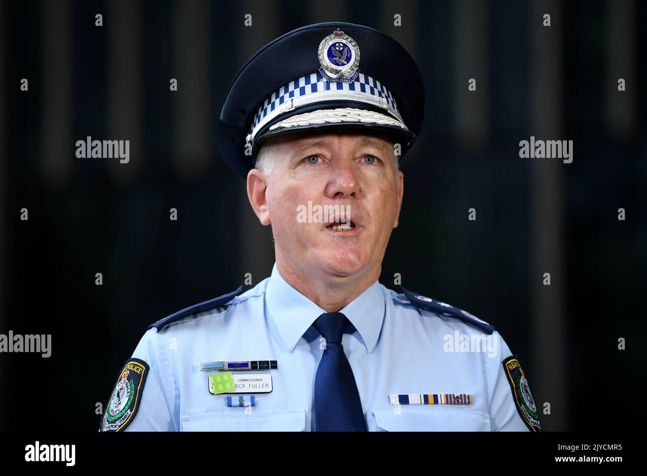 NSW Police Commissioner Mick Fuller speaks to the media during a press ...