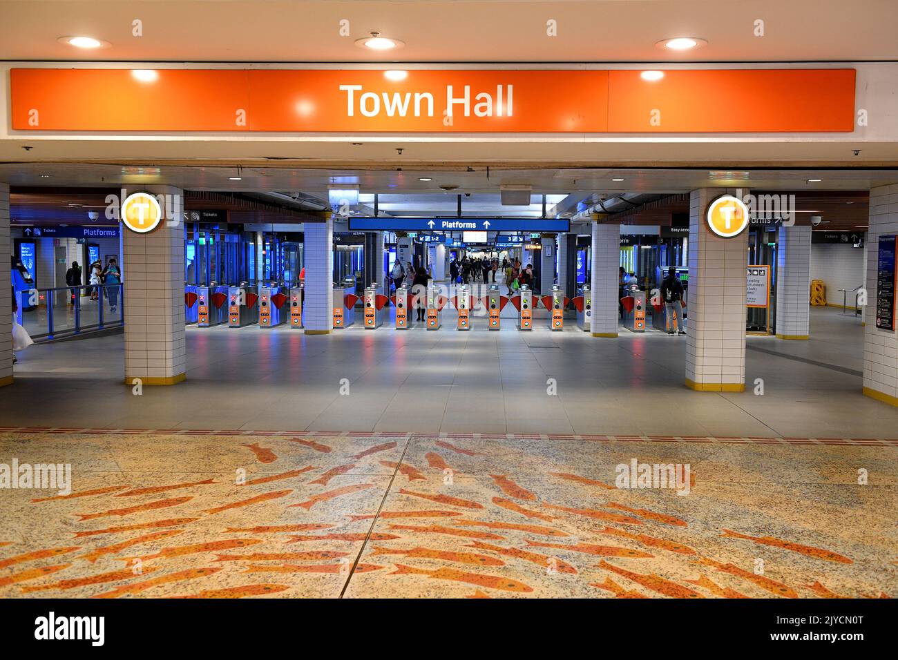 The entrance to Town hall station is seen in Sydney, Wednesday, April 1 ...