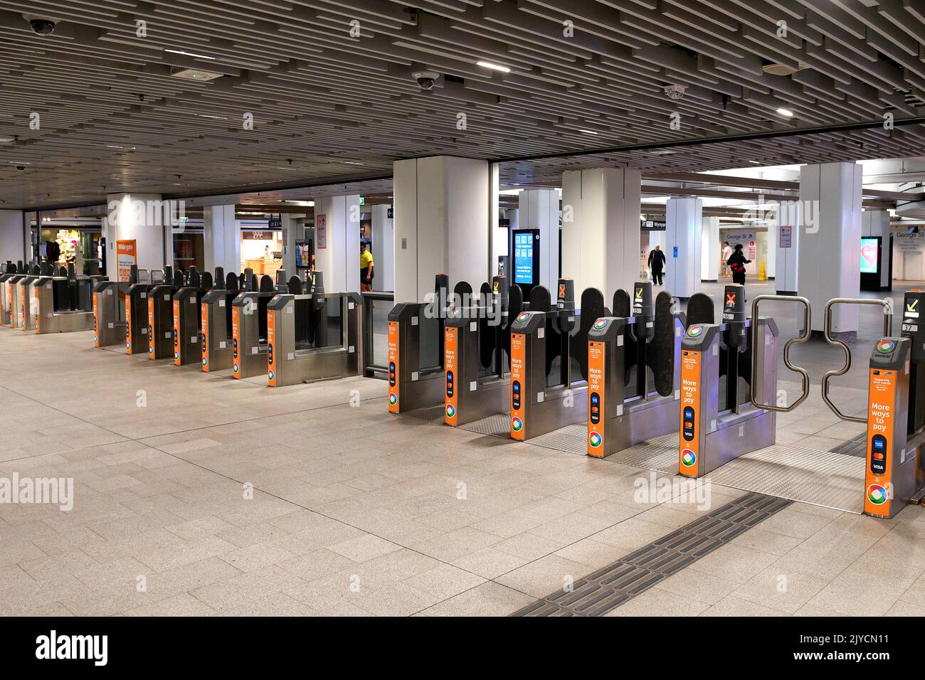 The entrance to Wynyard station is seen in Sydney, Wednesday, April 1 ...