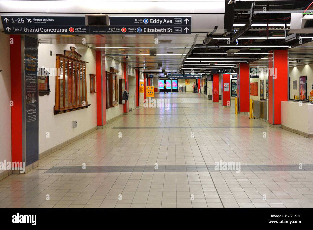 An empty concourse is seen at Central Station in Sydney, Wednesday ...