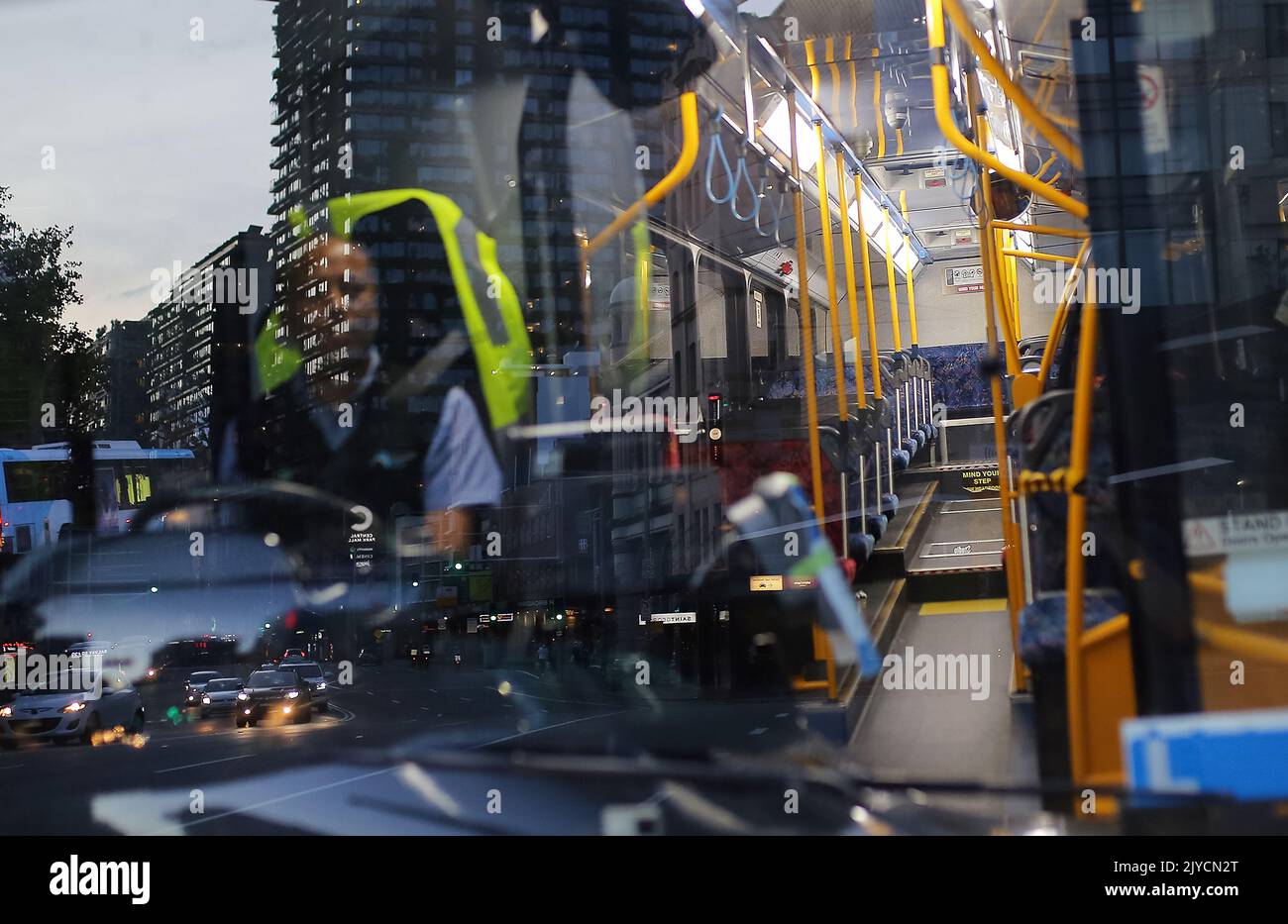 An empty public bus is seen, after an outbreak of the coronavirus ...