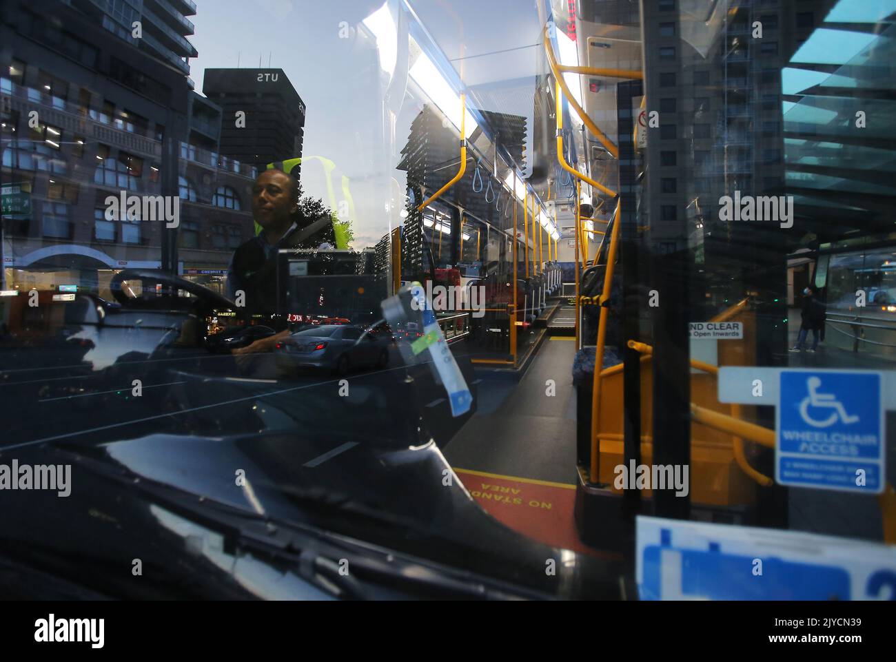 An empty public bus is seen, after an outbreak of the coronavirus ...