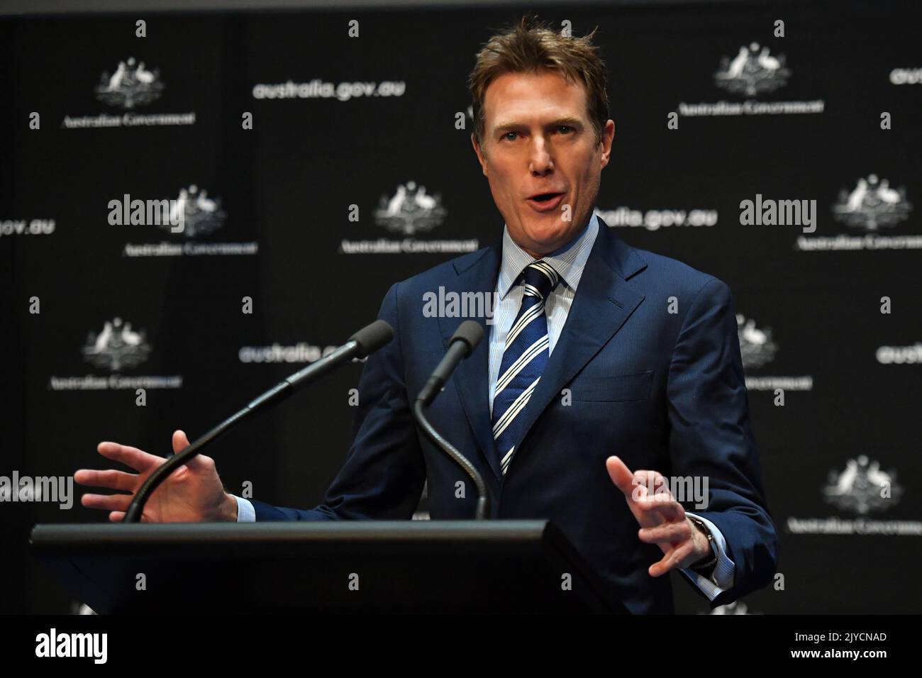 Attorney-General Christian Porter at a press conference at Parliament ...