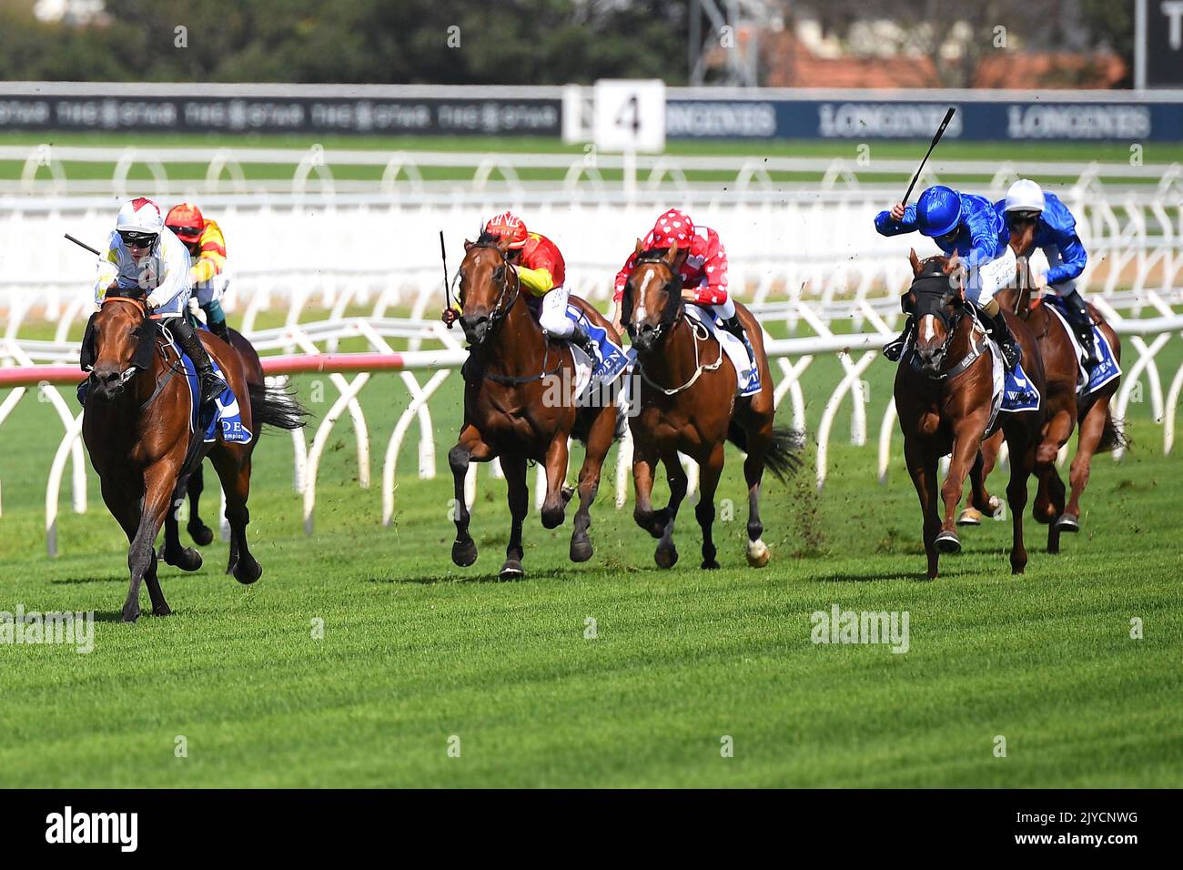 Jockey Brenton Avdulla rides Doubtland (left) to victory in race 1, the ...