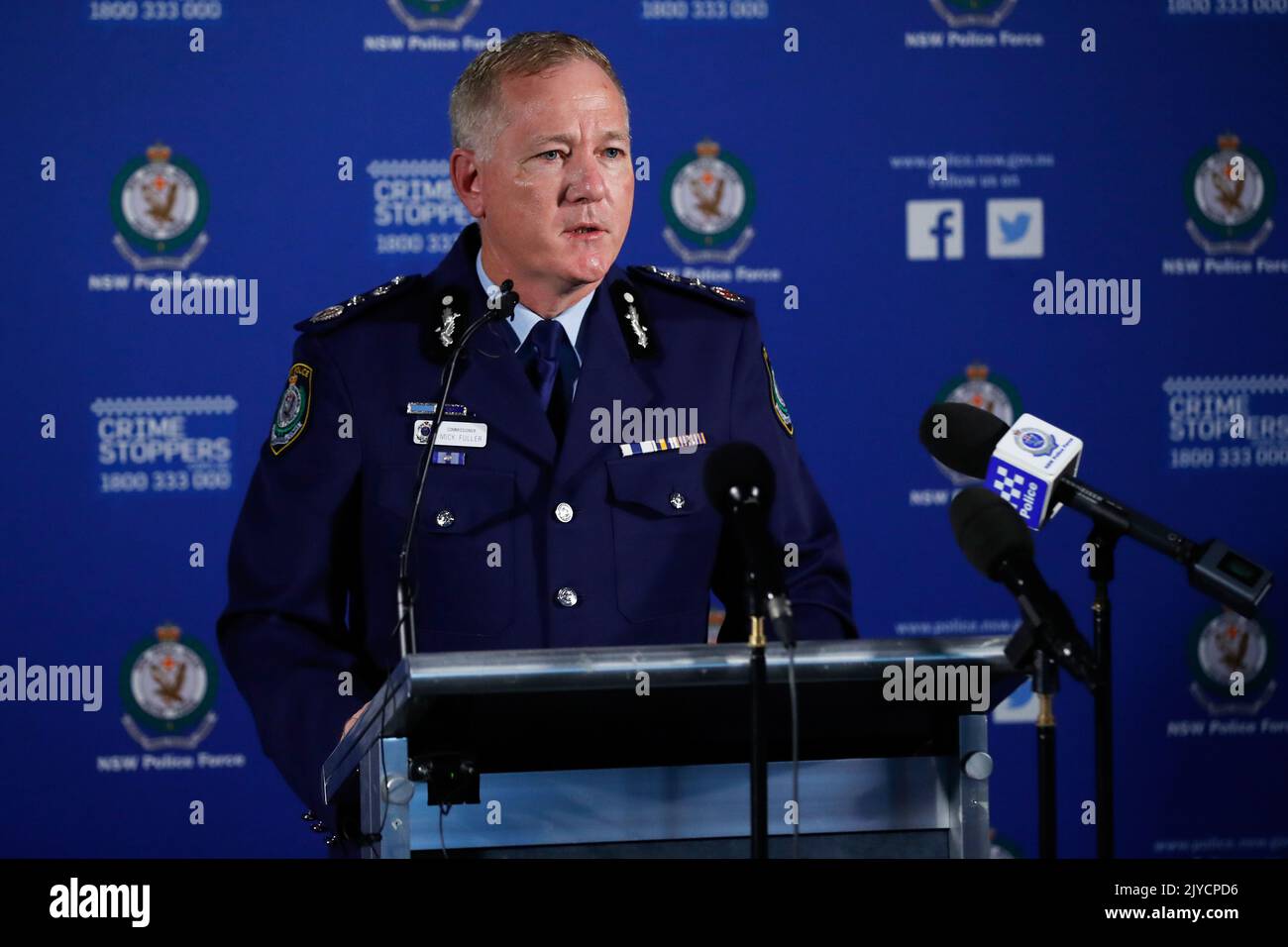 NSW Police Commissioner Mick Fuller speaks to the media during a press ...