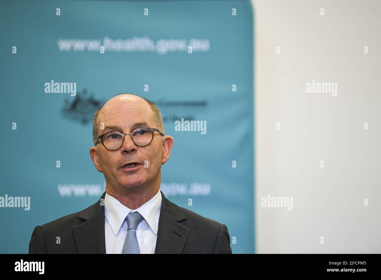Deputy Chief Medical Officer Professor Paul Kelly speaks to the media ...