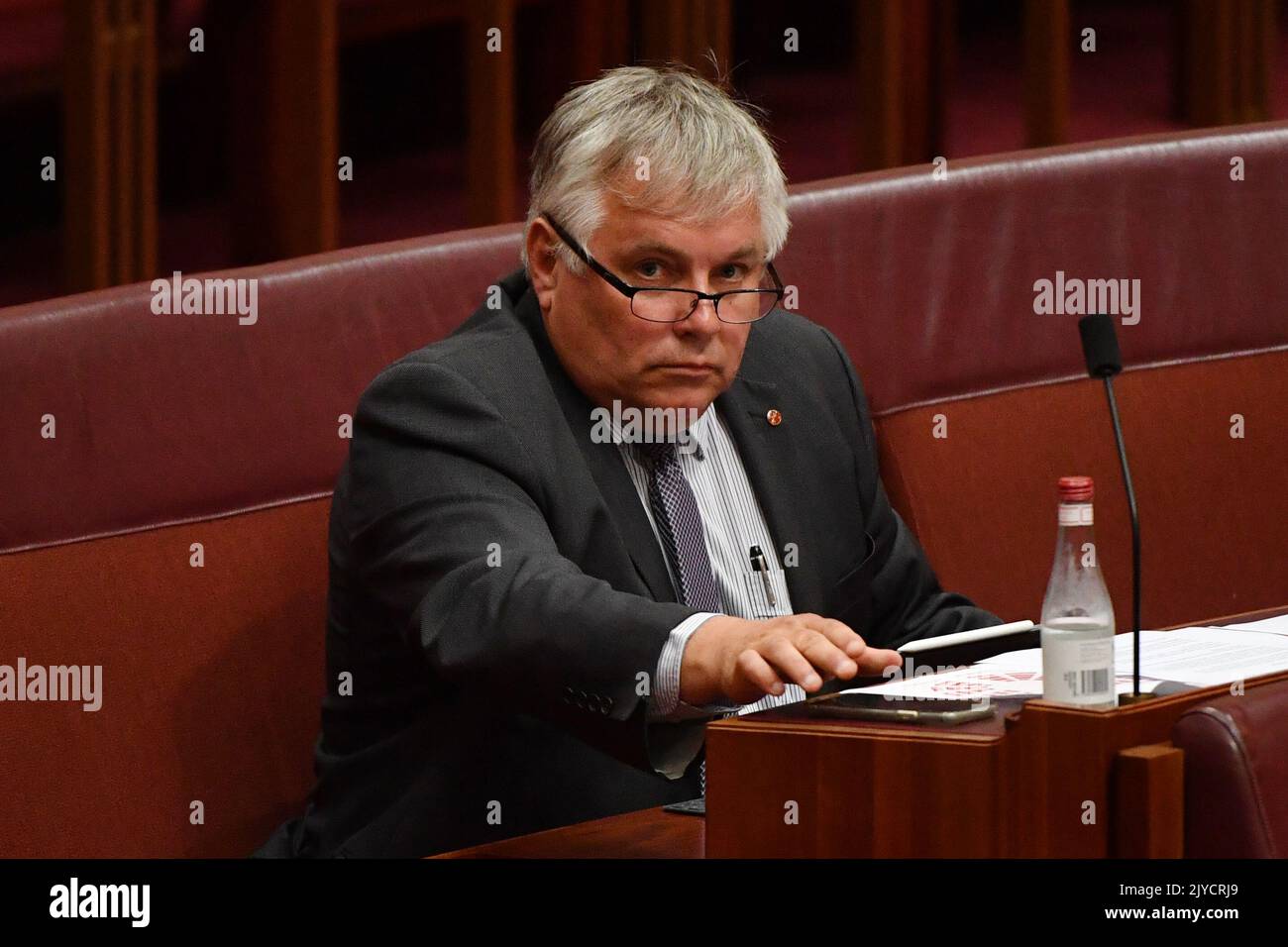 Centre Alliance Senator Rex Patrick during Question Time in the Senate ...