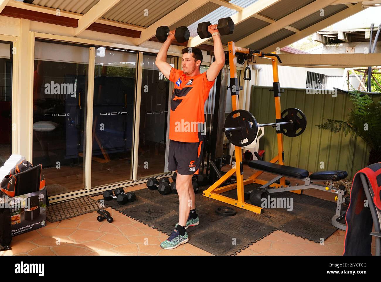 Lachlan Ash of the GWS Giants is seen on his family's farm in Katandra ...