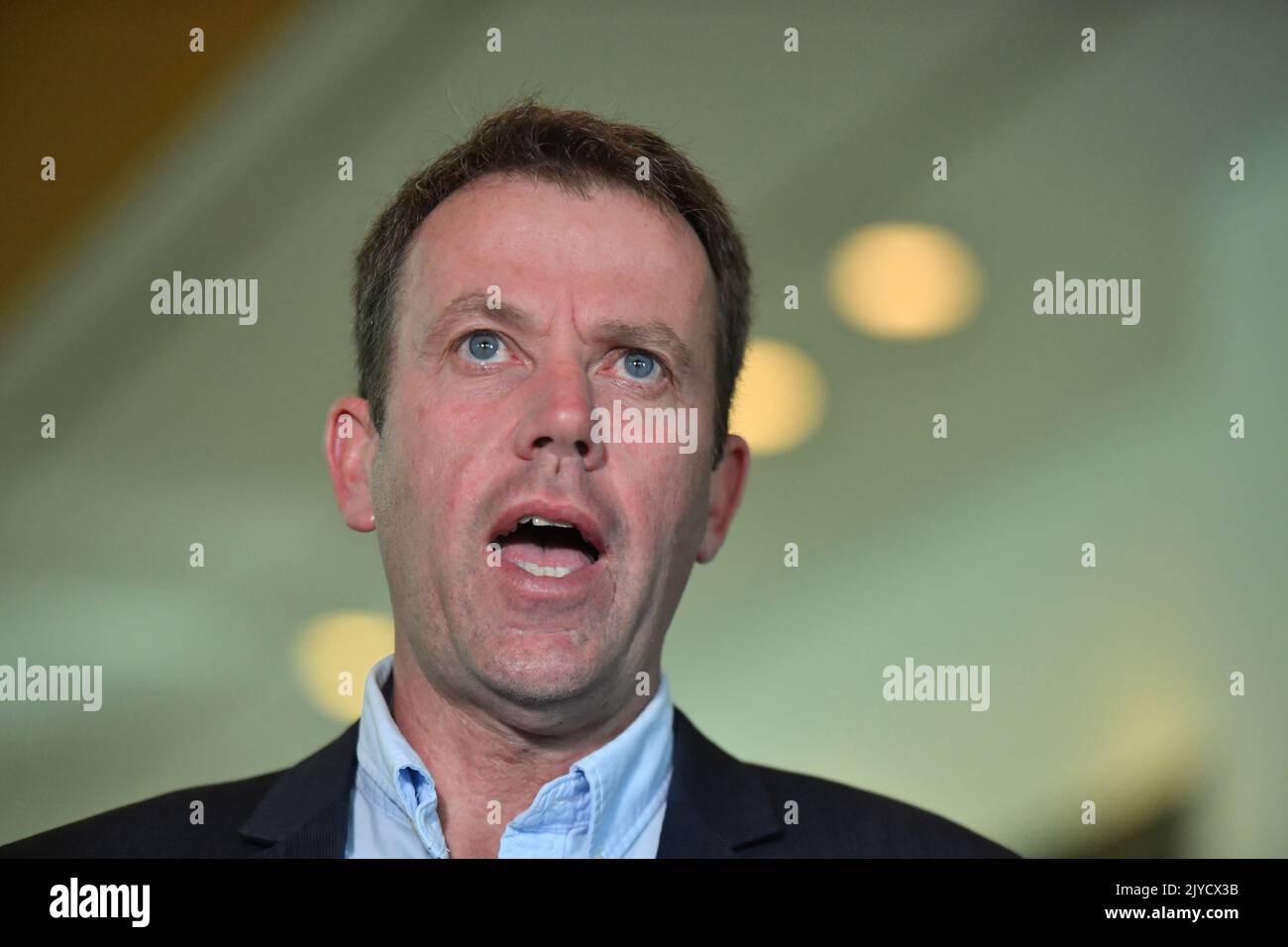 Minister for Education Dan Tehan speaks to the media at a press ...
