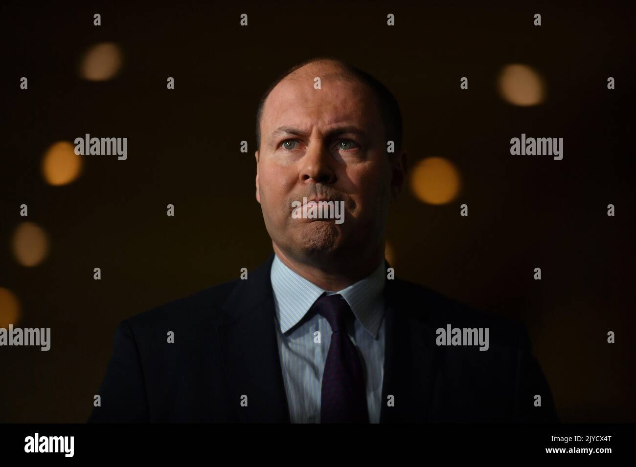 Treasurer Josh Frydenberg speaks to the media at a press conference at ...