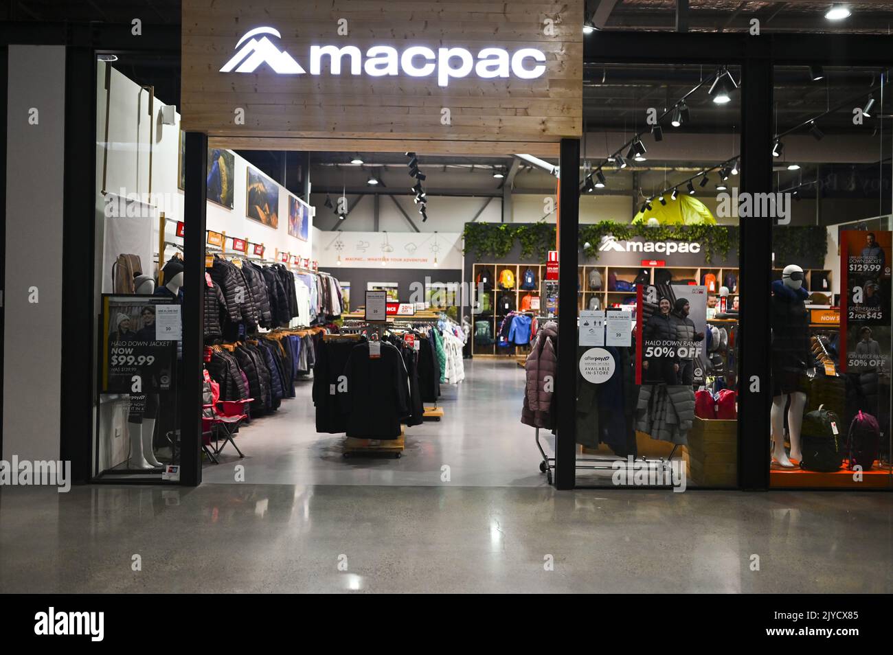 A single open shop front is seen inside an Outlet Shopping Centre in ...