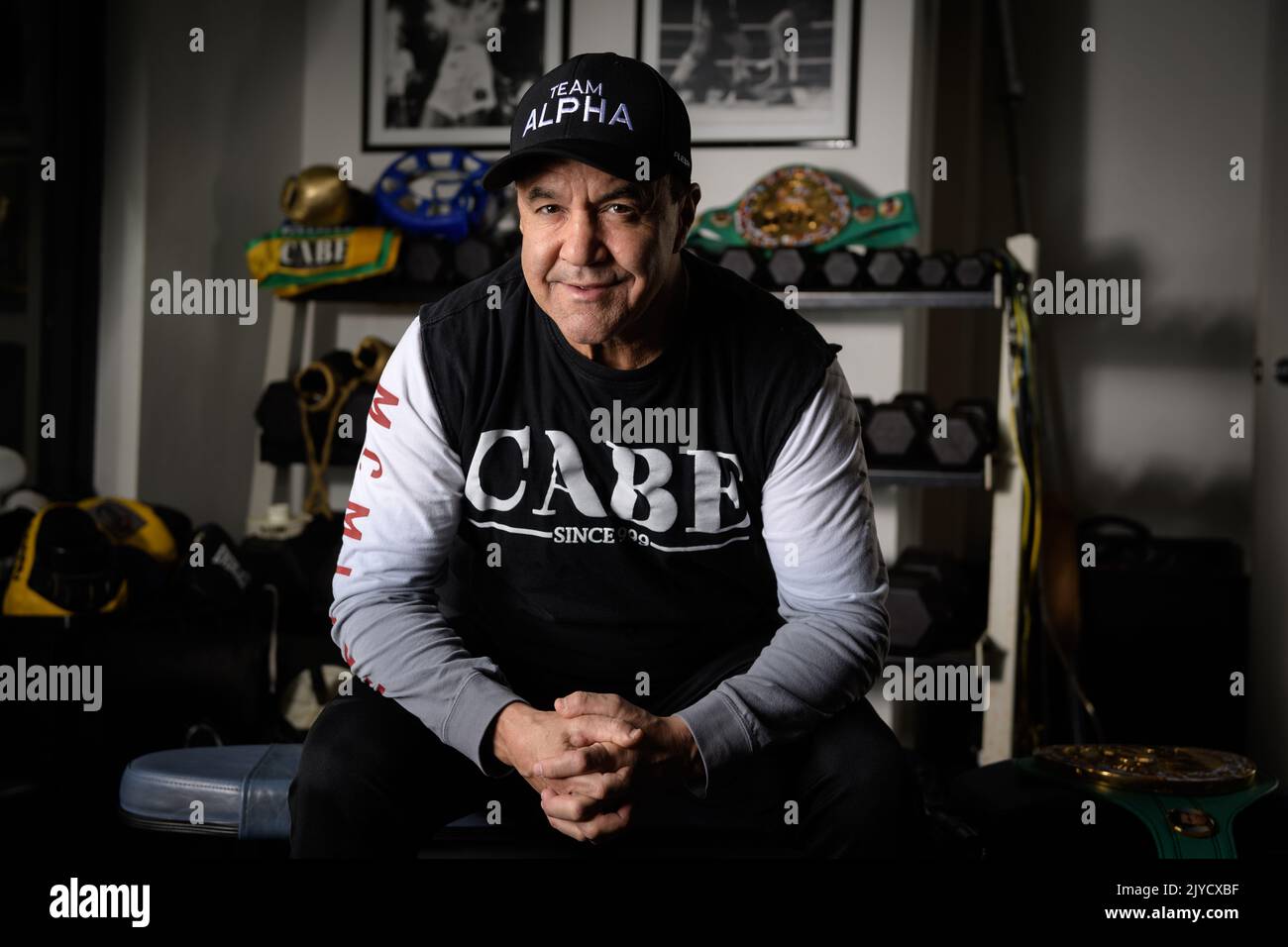 Retired Australian boxer Jeff Fenech poses for a photograph at his home ...