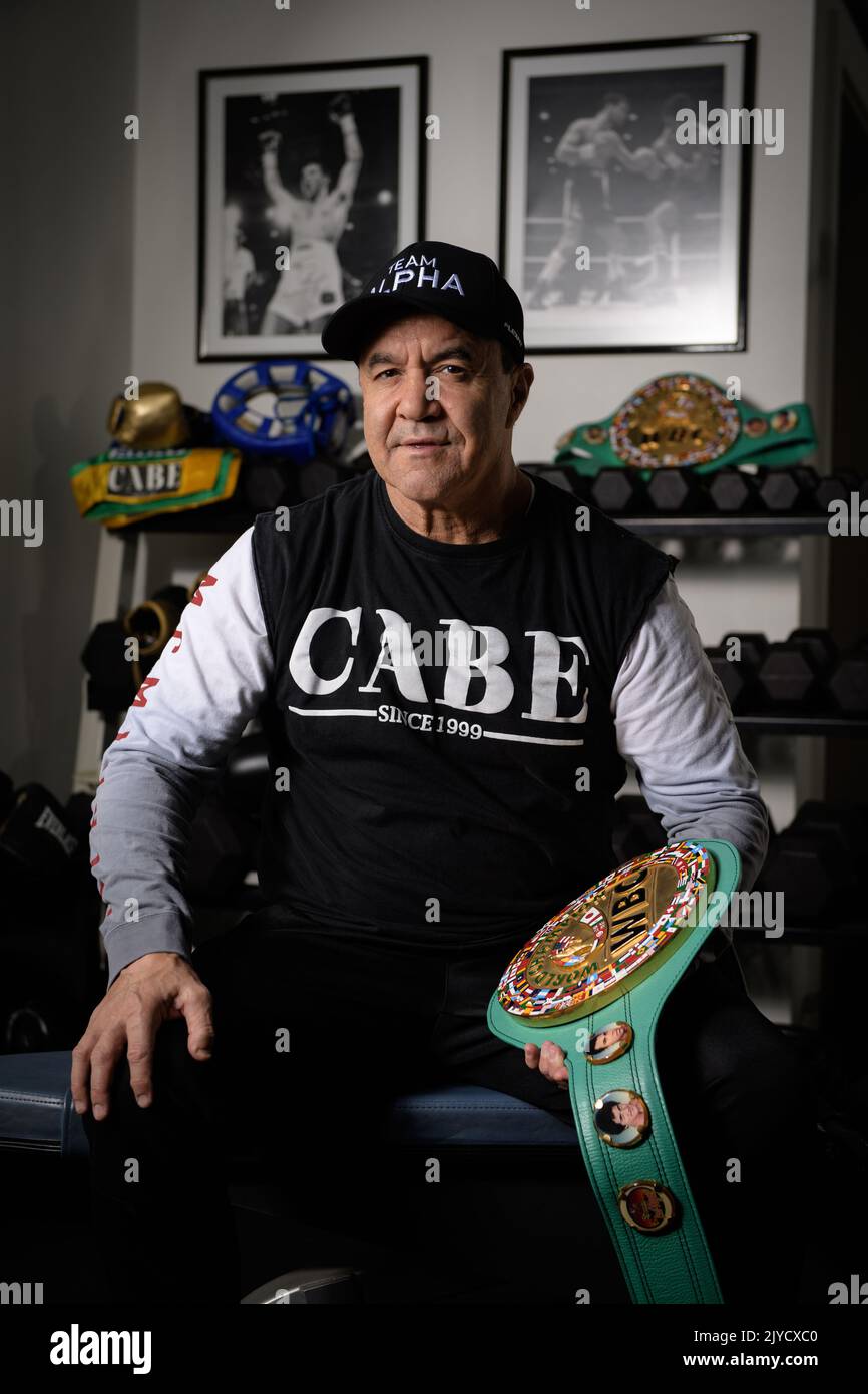 Retired Australian boxer Jeff Fenech poses for a photograph at his home ...