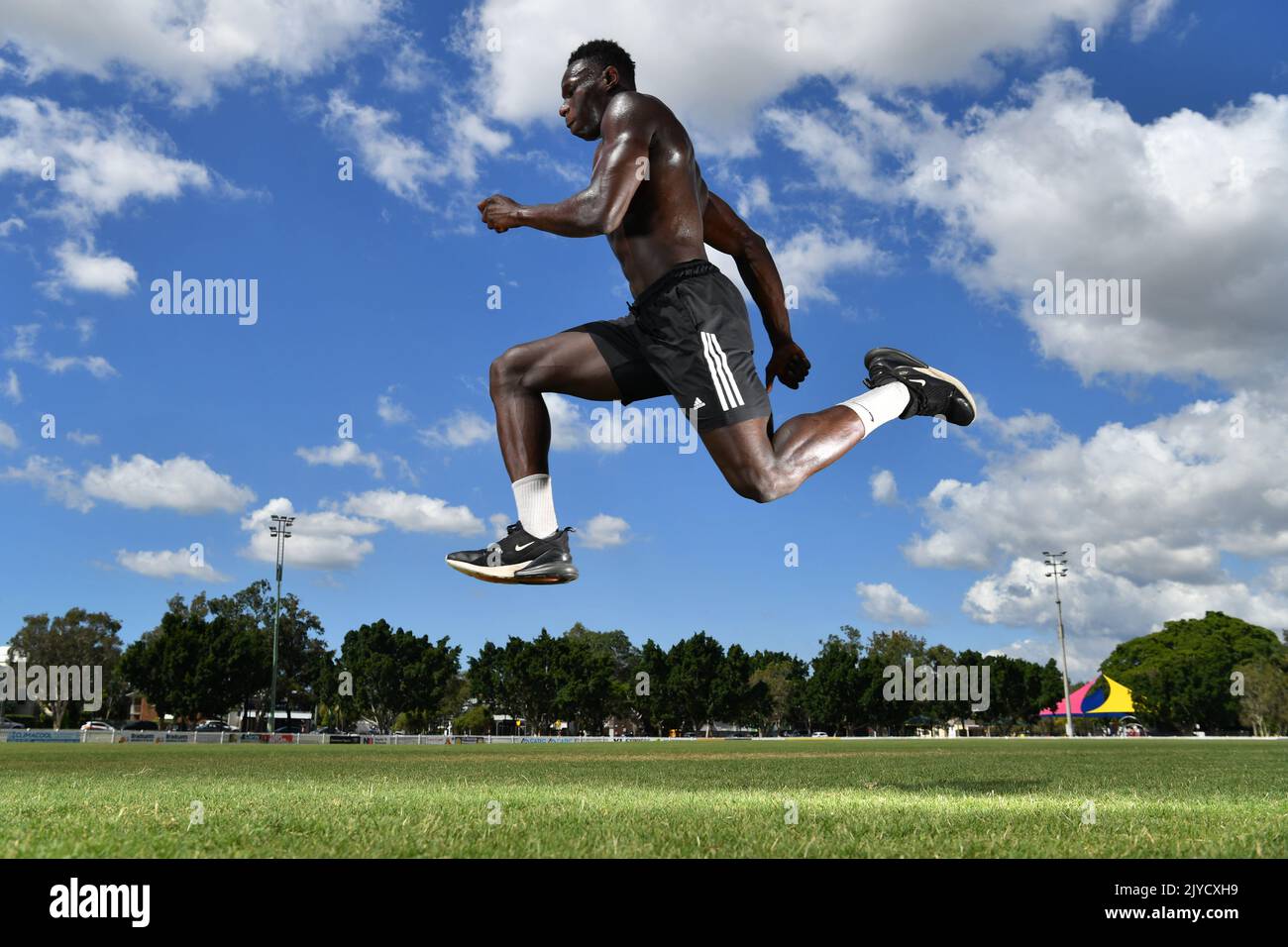 Future Olympic hopeful Peter Lamin, age 18, is seen training at Jack ...