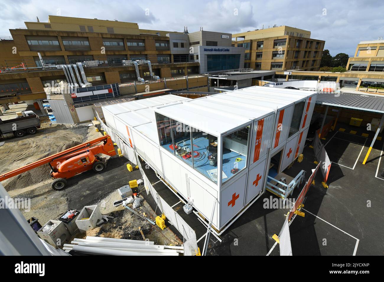 General view of Australias first COVID-19 RESUS Unit at the Monash ...