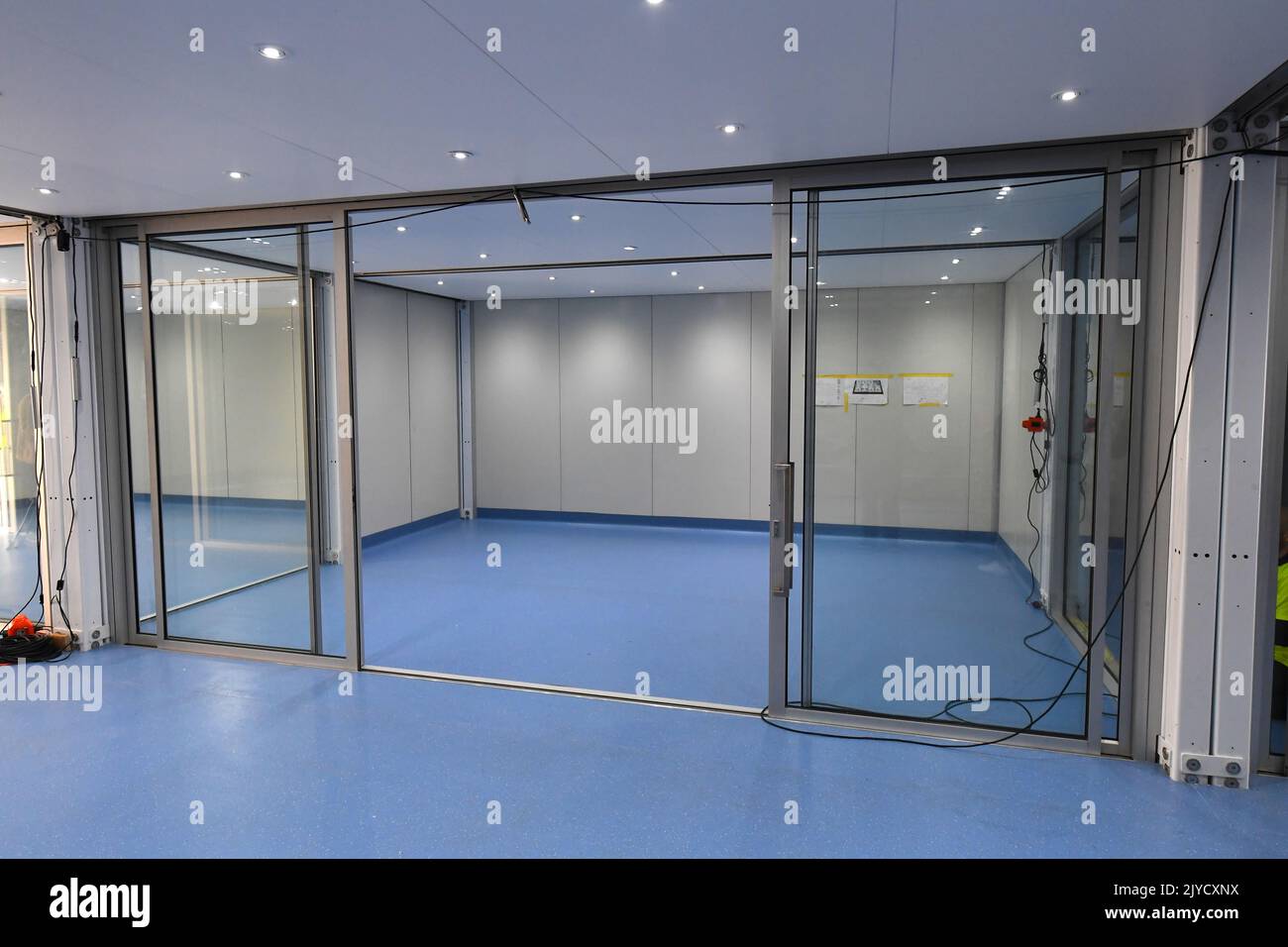 General view of a negative pressure resuscitation room inside Australia ...