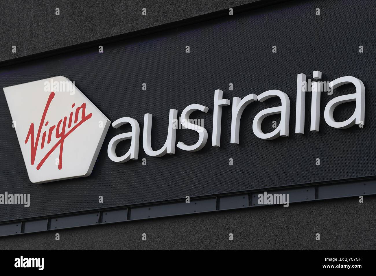 Signage for Virigin Australia is seen at Melbourne Airport in Melbourne ...