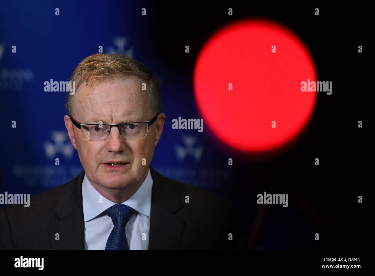 Governor of the Reserve Bank of Australia (RBA) Phillip Lowe speaks to ...