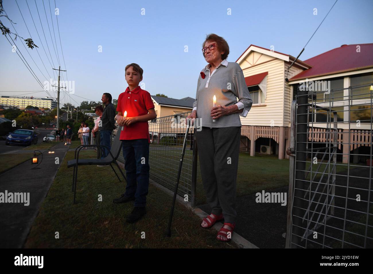 90 year-old Kathleen Callaghan and her neighbour Archer Bailey, 8 ...