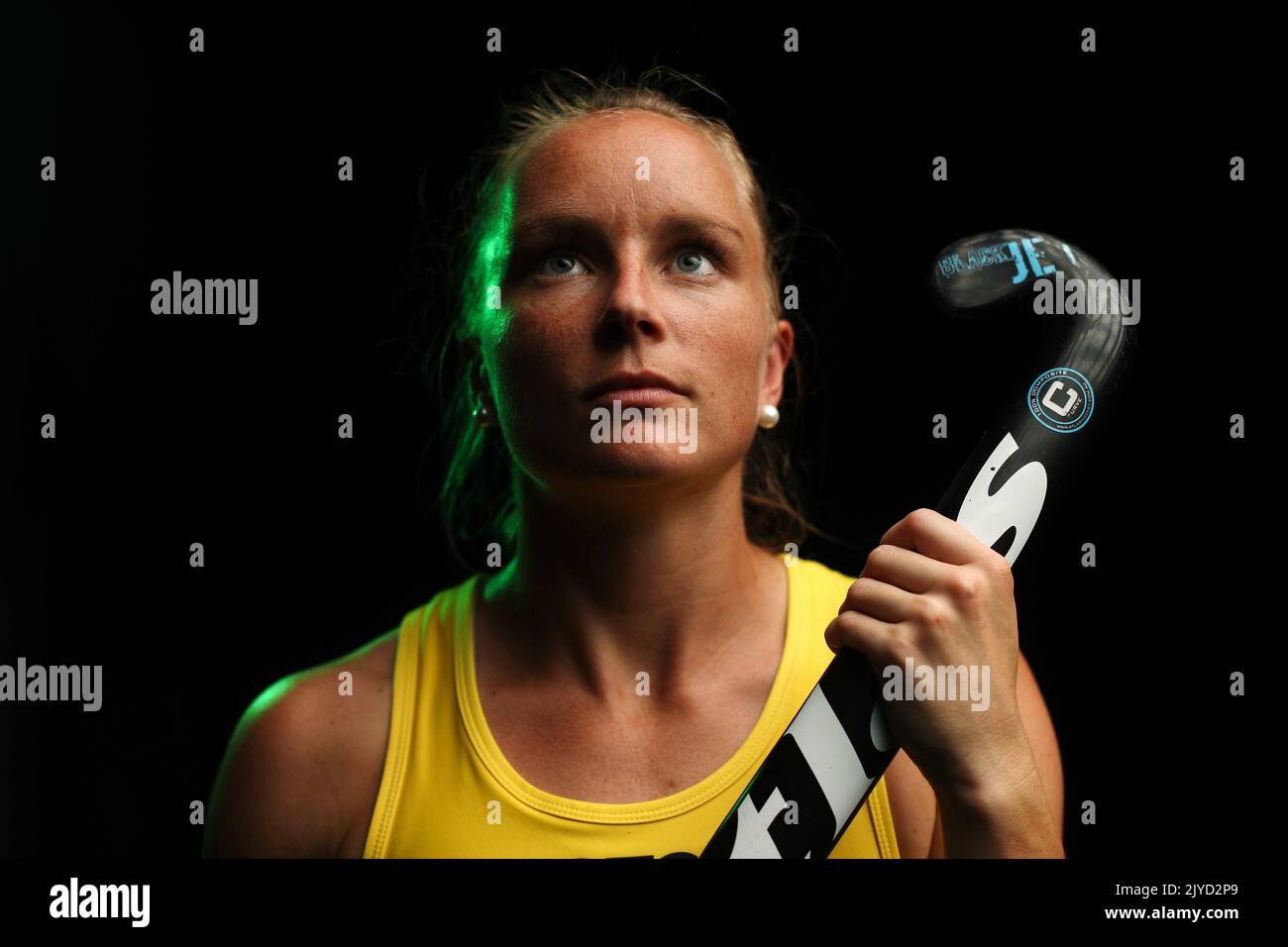Hockeyroos player Jane Claxton poses during a portrait session at ...