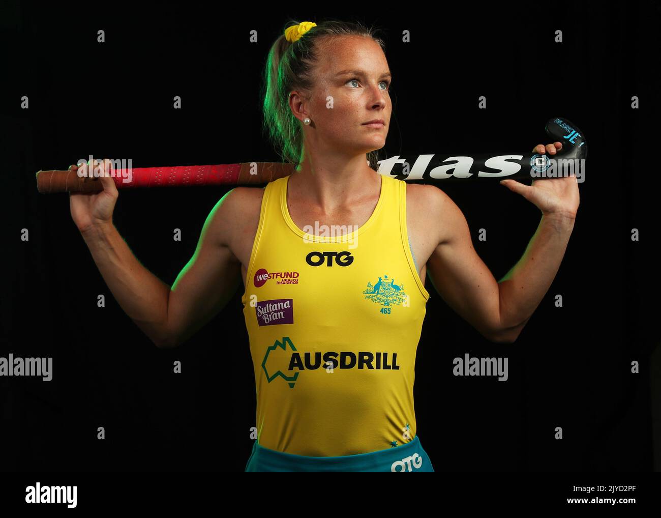 Hockeyroos player Jane Claxton poses during a portrait session at ...