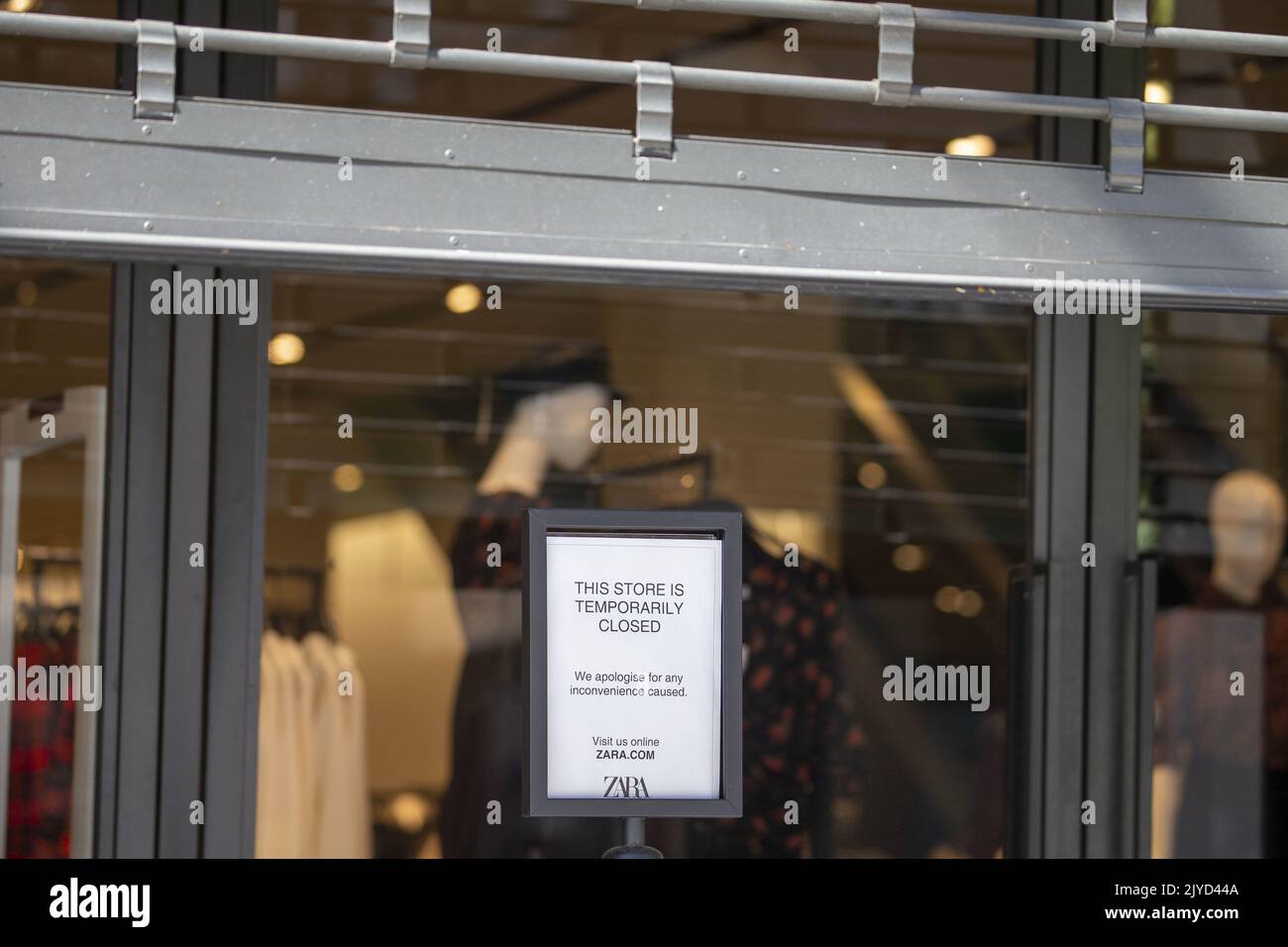 A Zara store is seen closed to public because of Covid-19, Brisbane ...