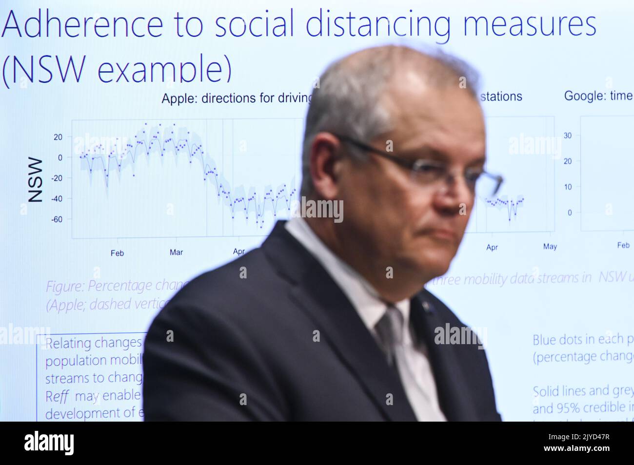 Australian Prime Minister Scott Morrison speaks to the media during a ...
